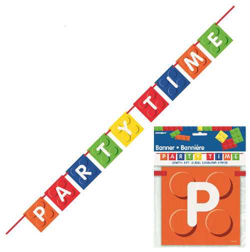 Lego Blocks "Party Time" Banner – Party Shop